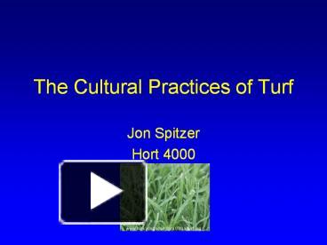 The Cultural Practices of Turf presentation | free to view