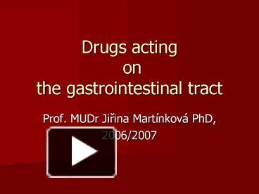 PPT – Drugs acting on the gastrointestinal tract PowerPoint ...
