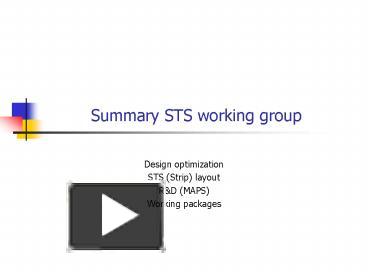 PPT – Summary STS working group PowerPoint presentation | free to ...
