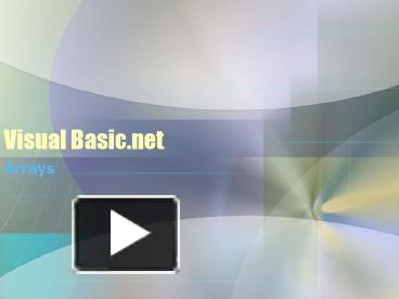 PPT – Visual Basic.net PowerPoint presentation | free to view - id ...