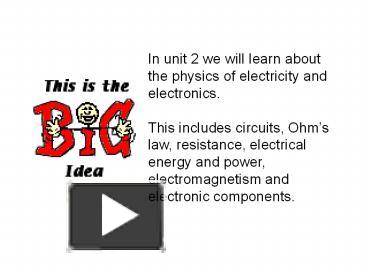 PowerPoint Presentation - Int2 Physics Unit2 - Electricity presentation ...