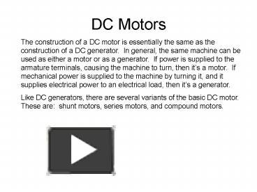DC Motors presentation | free to view