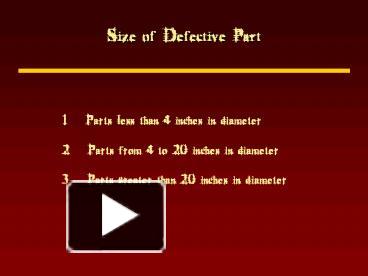 PPT – Size of Defective Part PowerPoint presentation | free to view ...