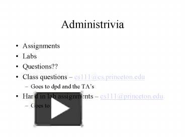 Administrivia presentation | free to download