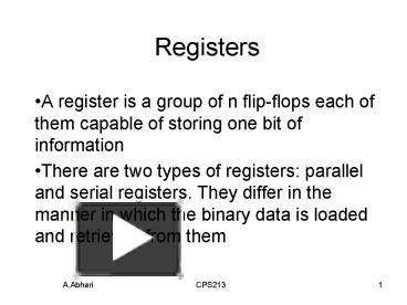 Registers presentation | free to download