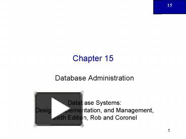 Database Administration presentation | free to view
