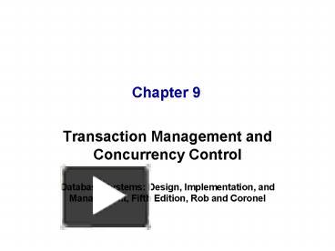 Transaction Management and Concurrency Control presentation | free to view
