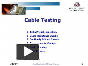 PPT – Cable Testing PowerPoint presentation | free to view - id: 11be0d ...