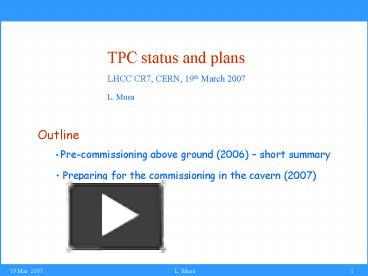 PPT – TPC status and plans PowerPoint presentation | free to view - id ...