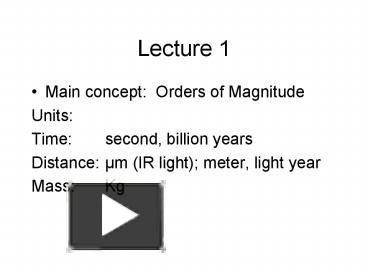 PPT – Main concept: Orders of Magnitude PowerPoint presentation | free ...