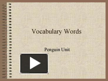 PPT – Vocabulary Words PowerPoint presentation | free to view - id ...