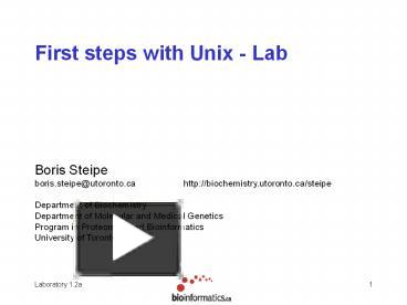 PPT – First steps with Unix - Lab PowerPoint presentation | free to ...