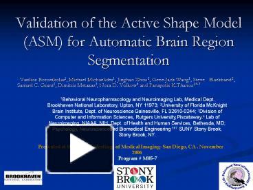Validation of the Active Shape Model ASM for Automatic Brain Region ...