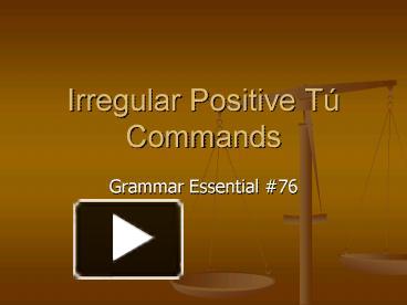 PPT – Irregular Positive T Commands PowerPoint presentation | free to ...