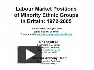 Dr Yaojun Li presentation | free to view