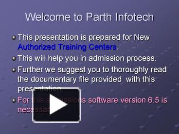 PPT – Welcome to Parth Infotech PowerPoint presentation | free to view ...