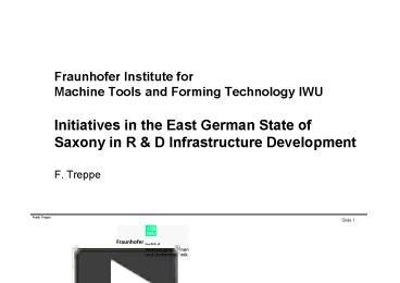 Fraunhofer Institute for Machine Tools and Forming Technology IWU ...