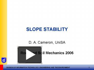 SLOPE STABILITY presentation | free to view