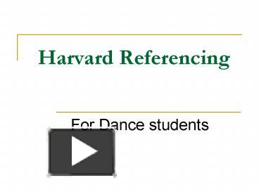 Harvard Referencing presentation | free to view