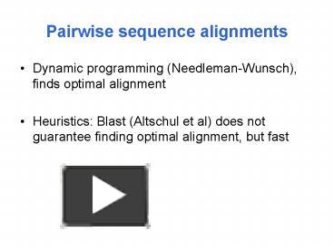 PPT – Pairwise sequence alignments PowerPoint presentation | free to ...