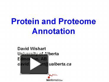 PPT – Protein and Proteome Annotation PowerPoint presentation | free to ...