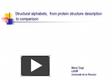 PPT – Structural alphabets, from protein structure description ...