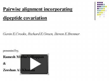 PPT – Pairwise alignment incorporating PowerPoint presentation | free ...