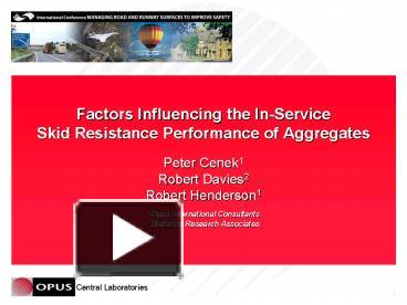 Factors Influencing the InService presentation | free to view