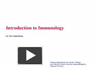 PPT – Introduction to Immunology PowerPoint presentation | free to view ...