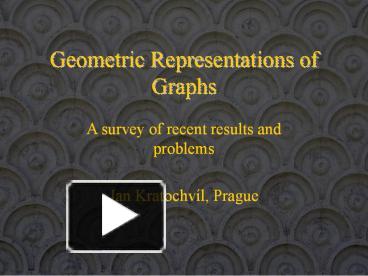 PPT – Geometric Representations of Graphs PowerPoint presentation ...
