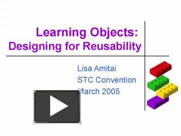 PPT – Learning Objects: Designing for Reusability PowerPoint ...