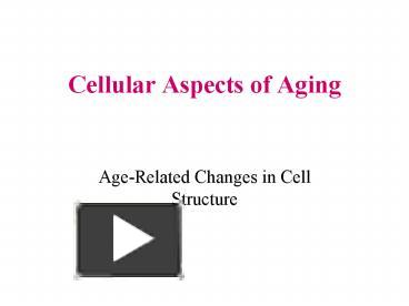 Cellular Aspects of Aging presentation | free to view