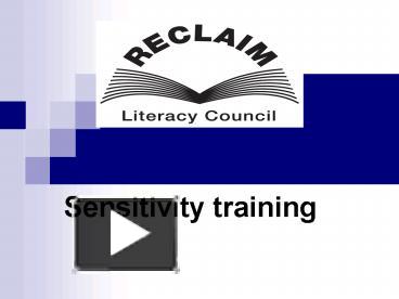 Sensitivity training presentation | free to view