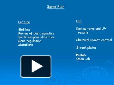 Game Plan presentation | free to view