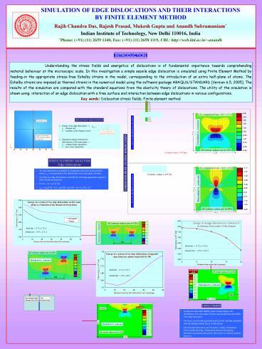 PPT – SIMULATION OF EDGE DISLOCATIONS AND THEIR INTERACTIONS BY FINITE ...