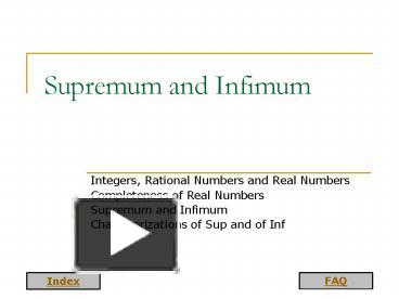 Supremum and Infimum presentation | free to view