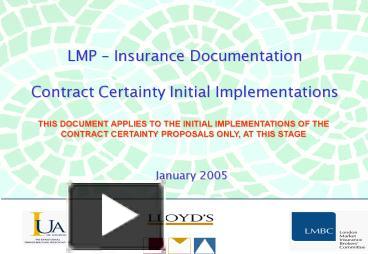 PPT – LMP Insurance Documentation PowerPoint presentation | free to ...