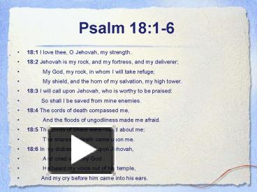 PPT – Psalm 18:16 PowerPoint presentation | free to view - id: 11dcf9-YzE5Y