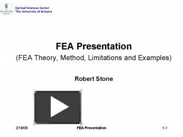 FEA Theory, Method, Limitations and Examples presentation | free to view