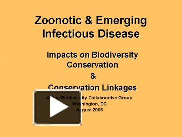 Zoonotic presentation | free to view