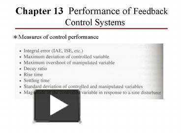 PPT – Chapter 13 Performance of Feedback Control Systems PowerPoint ...