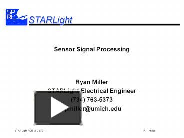 Sensor Signal Processing presentation | free to download