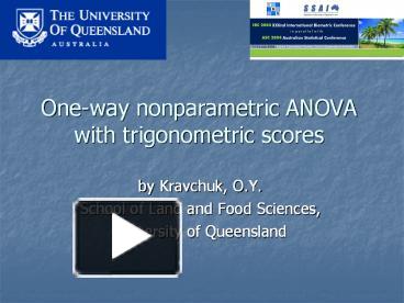 PPT – One-way nonparametric ANOVA with trigonometric scores PowerPoint ...