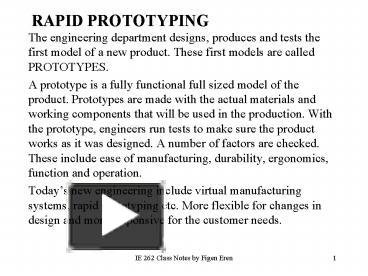 PPT – RAPID PROTOTYPING PowerPoint presentation | free to view - id ...