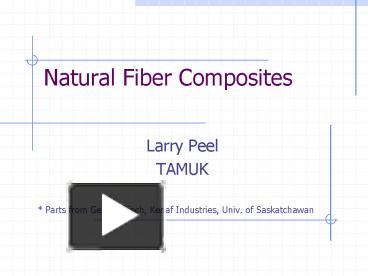 Natural Fiber Composites presentation | free to view