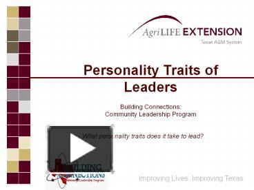 Personality Traits of Leaders presentation | free to view