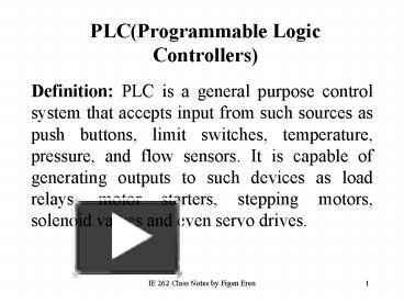 PLCProgrammable Logic Controllers presentation | free to view