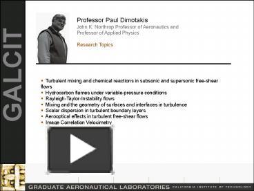PPT – Professor Paul Dimotakis PowerPoint presentation | free to view ...