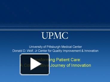 University of Pittsburgh Medical Center presentation | free to view