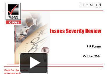 Issues Severity Review presentation | free to view